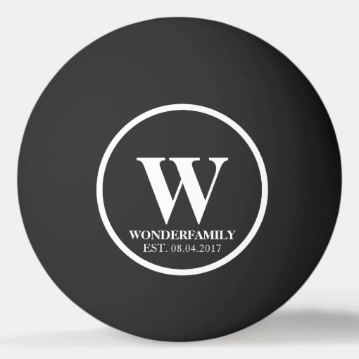 Wedding Newly Wed Monogram simple Ping Pong Ball | Zazzle