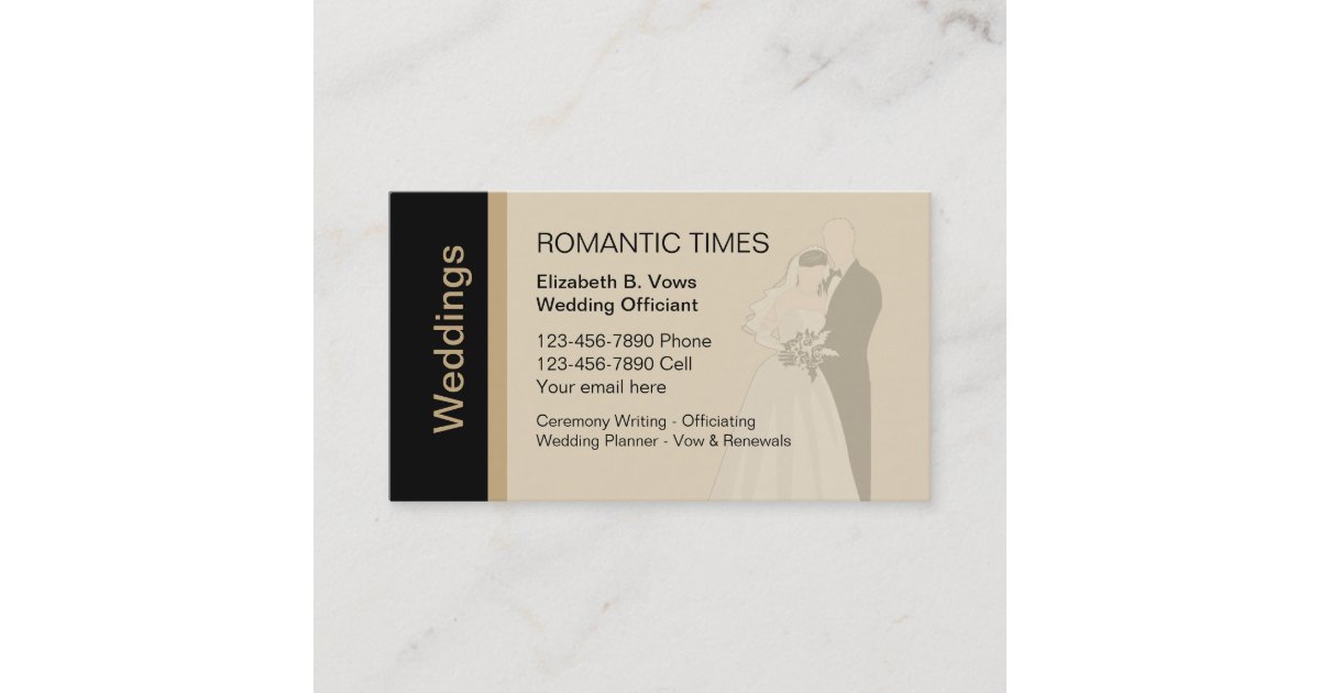 Wedding Officiant Bride And Groom Business Card | Zazzle.com