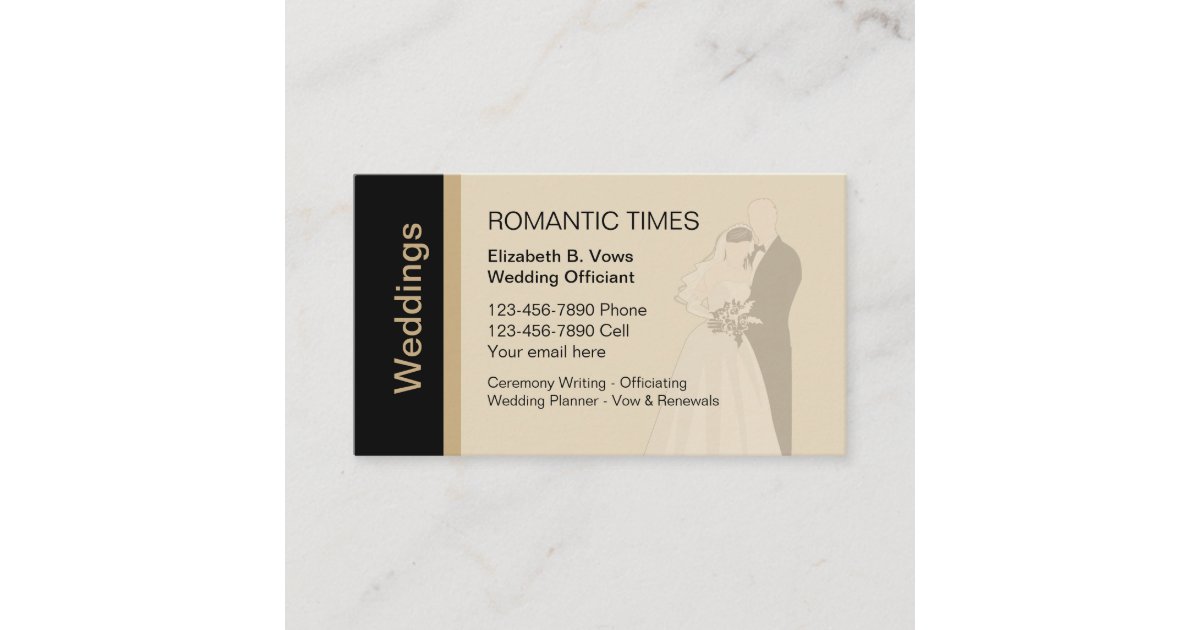Wedding Officiant Bride And Groom Business Card | Zazzle.com