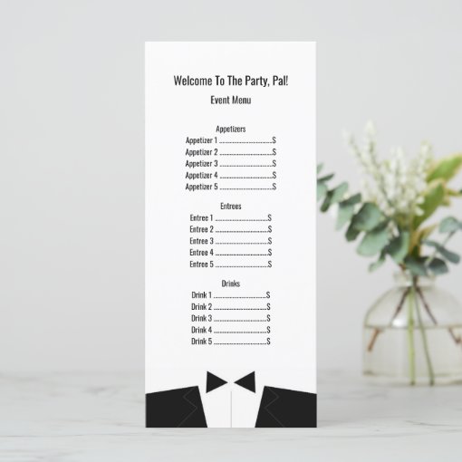 Wedding or Formal Event Menu Rackcard | Zazzle