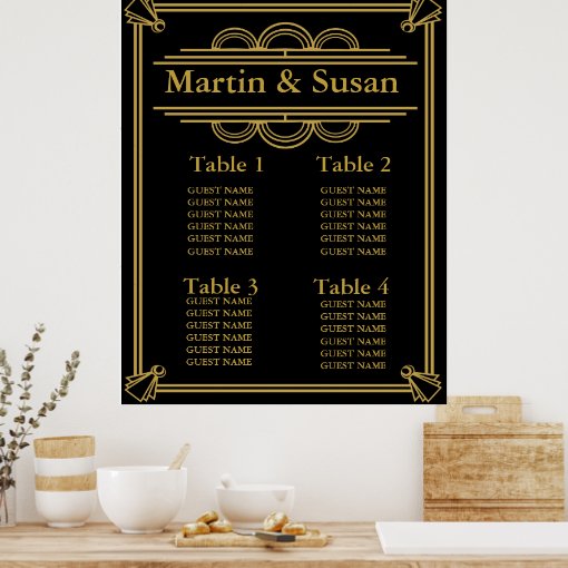 WEDDING OR PARTY TABLE PLANNER Collection Seating Poster | Zazzle