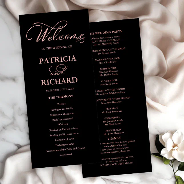 Wedding Order of Service Ceremony Elegant Program | Zazzle