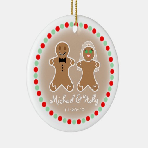 Wedding Ornament - Gingerbead Bride & Groom | Zazzle