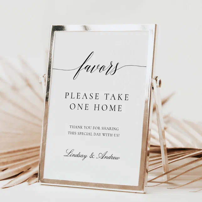 Wedding Party Favors Sign Table Reception Poster | Zazzle