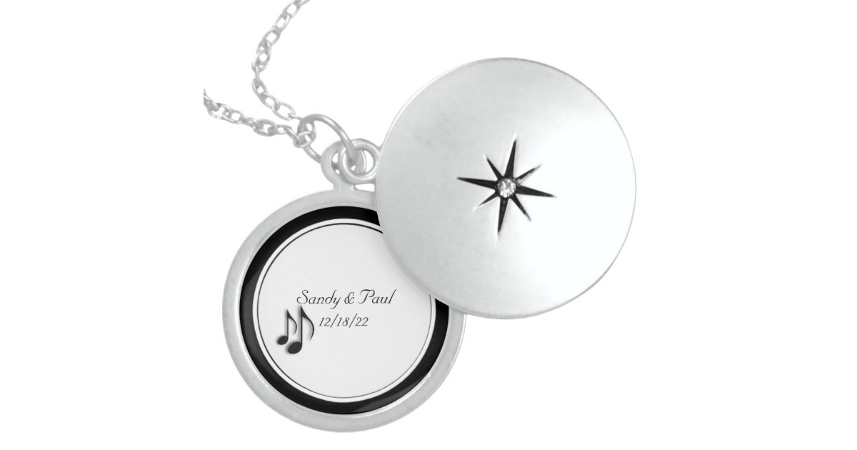 Wedding Party Gift Music Notes Locket | Zazzle