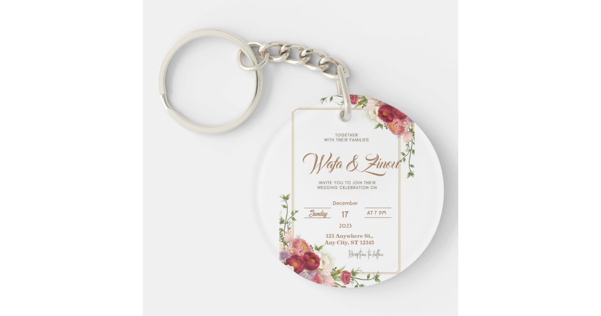 wedding party invitation gifts keychain | Zazzle