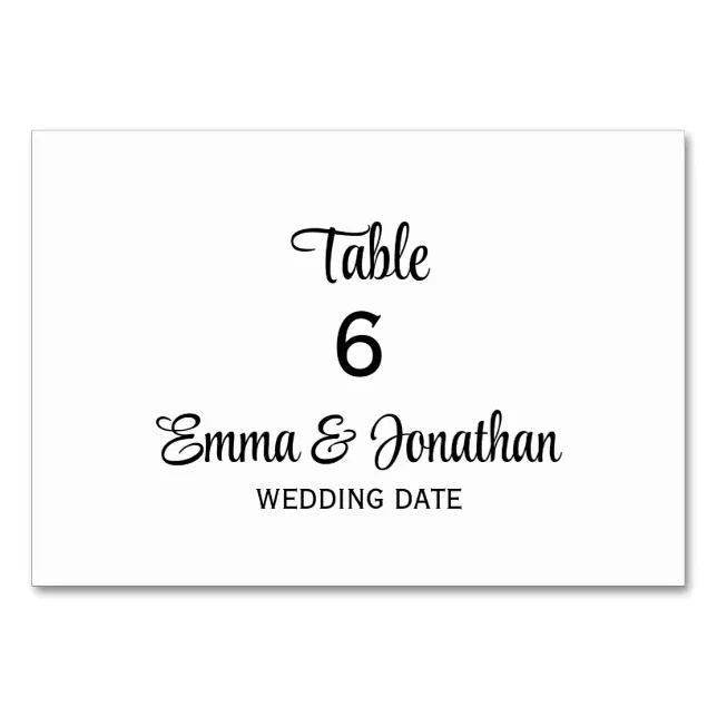 Wedding Party Table Tent Cards Table Tent Sign | Zazzle