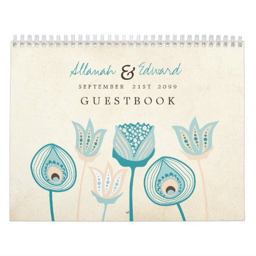 Wedding Personalized Photo Guest Book Guestbook Calendar | Zazzle