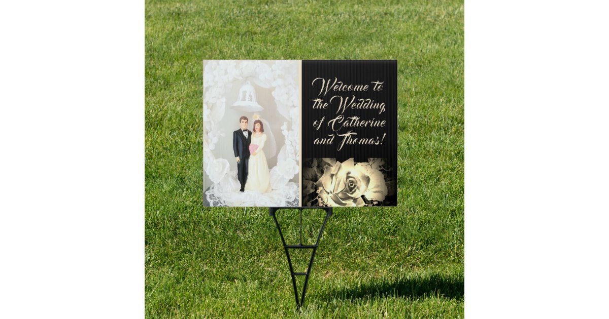 Wedding Photo 18" x 24" Yard Sign with H Frame | Zazzle