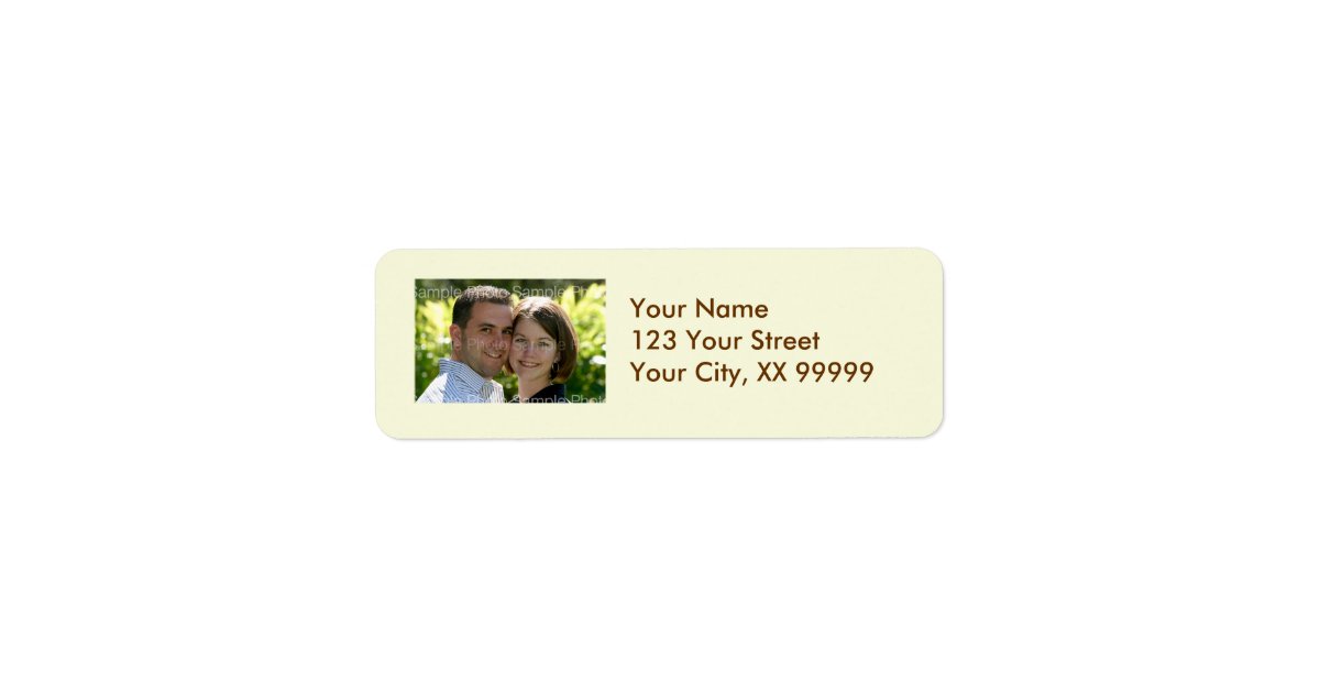 Wedding Photo Address Labels in Cream | Zazzle