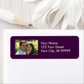 Wedding Photo Address Labels in Purple | Zazzle