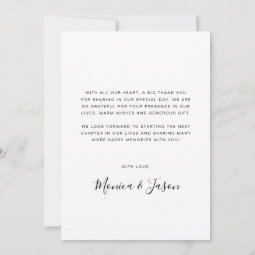 Wedding Photo Arched Frame Elegant Script Thank You Card | Zazzle