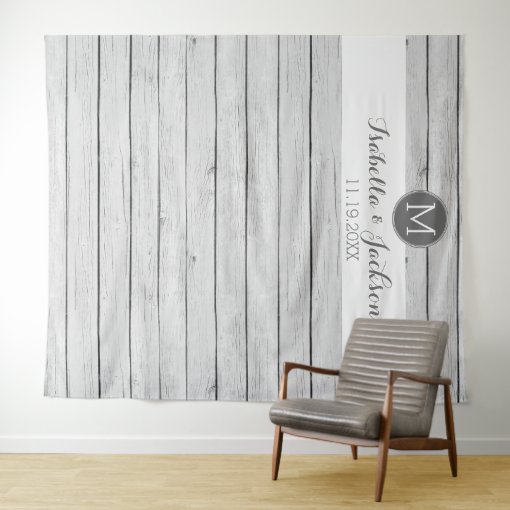 Wedding Photo Backdrop - Rustic White Wood Shiplap | Zazzle