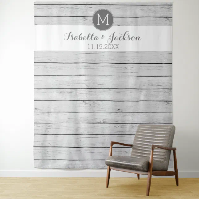 Wedding Photo Backdrop - Rustic White Wood Shiplap | Zazzle