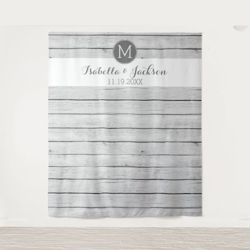 Wedding Photo Backdrop - Rustic White Wood Shiplap | Zazzle