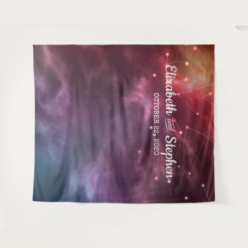 Wedding Photo Booth Backdrop Galaxy Constellations | Zazzle