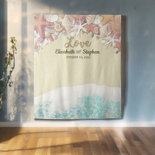 Wedding Photo Booth Backdrop Summer Beach Starfish | Zazzle