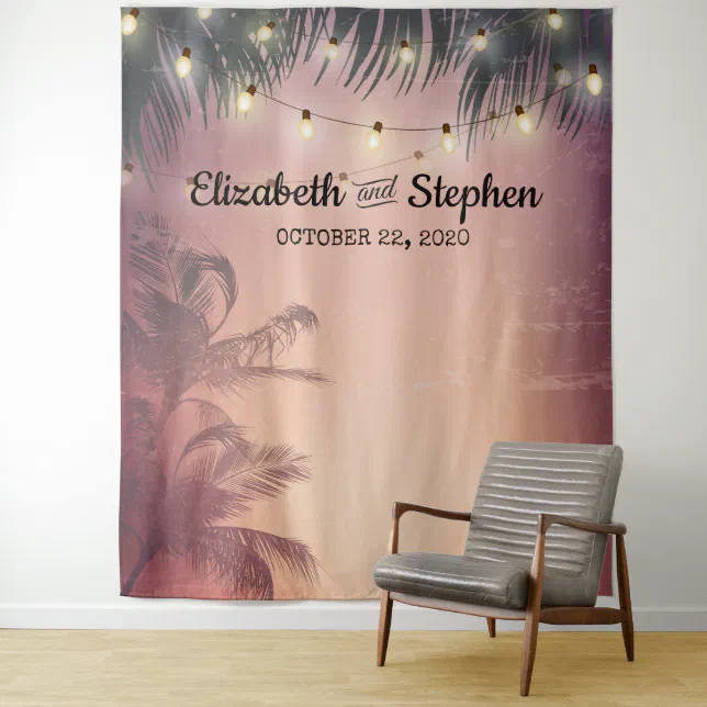 Wedding Photo Booth Backdrop Summer Palm Trees | Zazzle