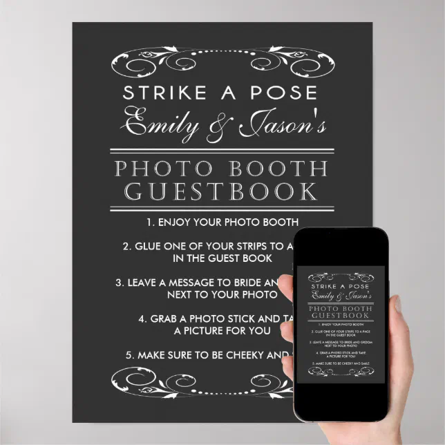 Wedding Photo Booth Guest Book sign | Zazzle