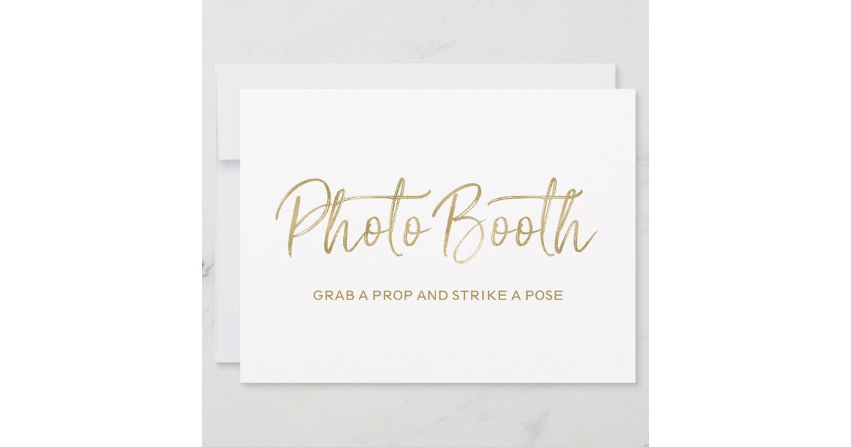 Wedding "Photo booth" Sign | Stylish Golden | Zazzle