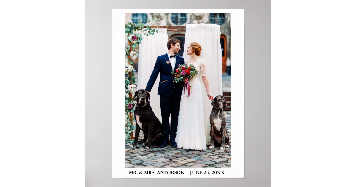 Wedding Photo Bride and Groom Poster | Zazzle