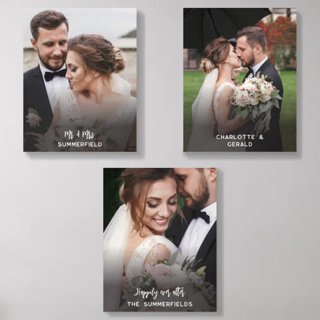 Wedding Photo Collage Modern Personalized Acrylic Photo Tile | Zazzle