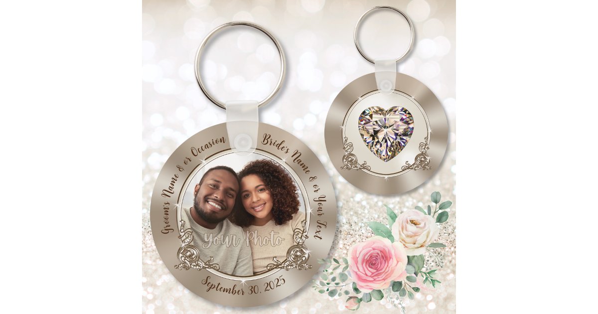 Wedding Photo Favors, Wedding Keychains | Zazzle