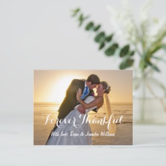 Wedding Photo Forever Thankful Note Cards | Zazzle