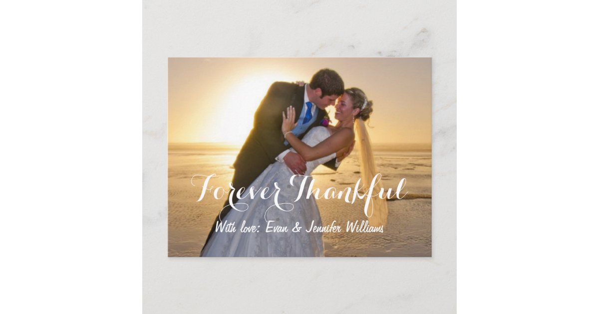 Wedding Photo Forever Thankful Note Cards | Zazzle