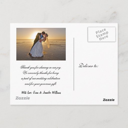Wedding Photo Forever Thankful Note Cards | Zazzle
