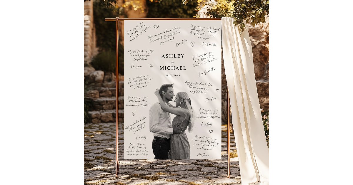 Wedding Photo Guest Signature Sign | Zazzle