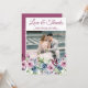 Wedding Photo Love and Thanks Card Navy Blue Wine | Zazzle