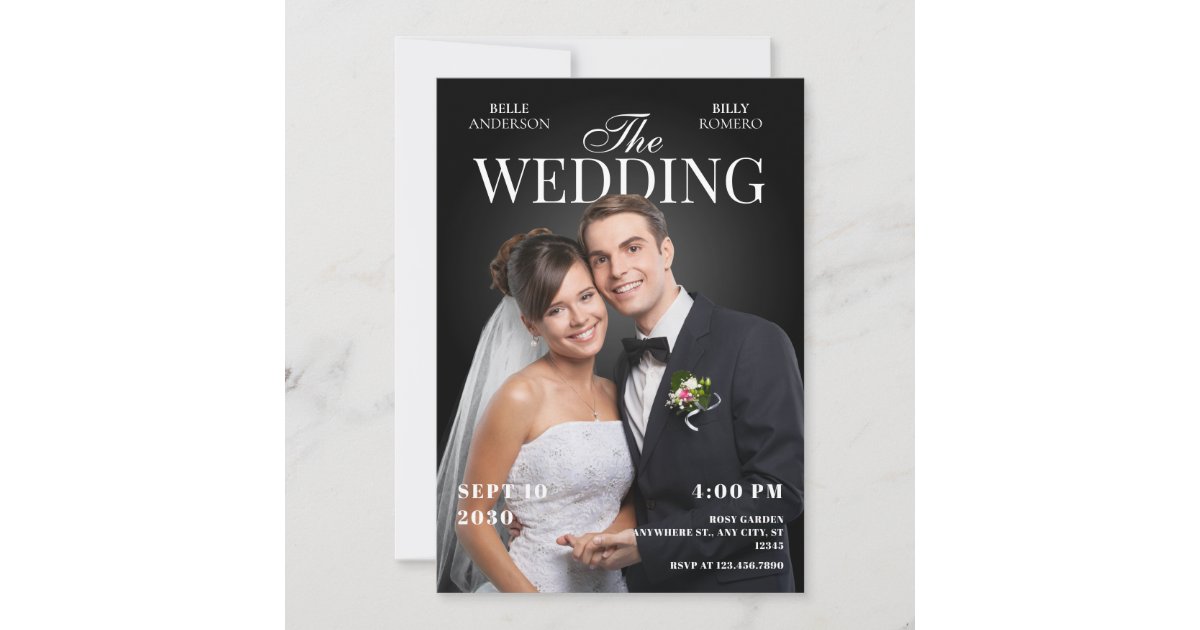 Wedding photo magazine cover invitation | Zazzle