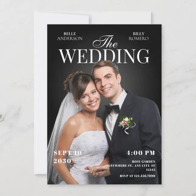 Wedding photo magazine cover invitation | Zazzle