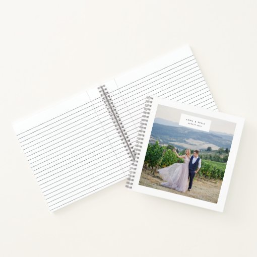 Wedding Photo Minimal Elegant Simple White Guest Notebook | Zazzle