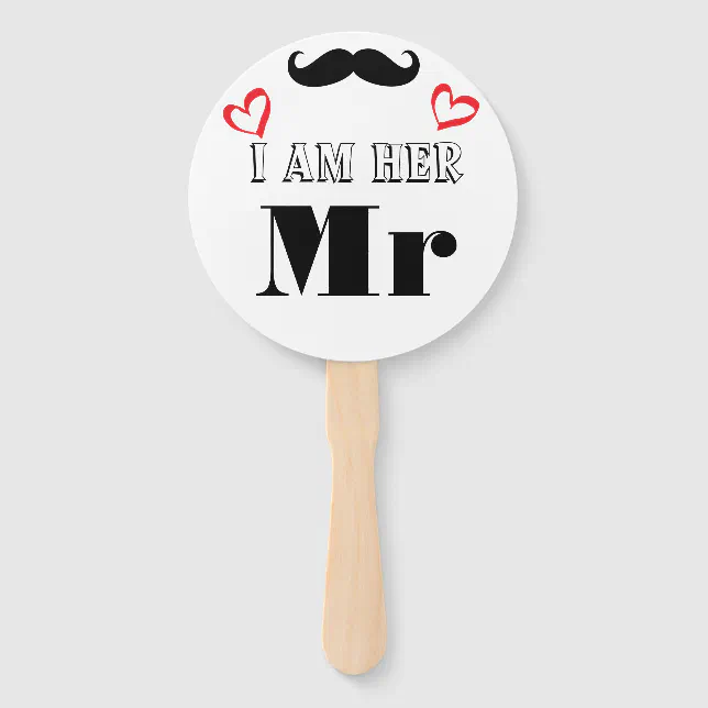 Wedding Photo Prop I am His Mrs I am Her Mr Hand Fan | Zazzle