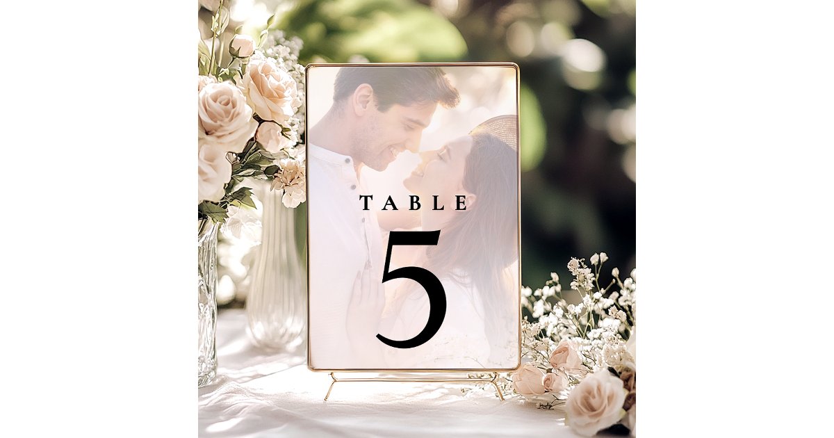 Wedding Photo Reception Table Number | Zazzle
