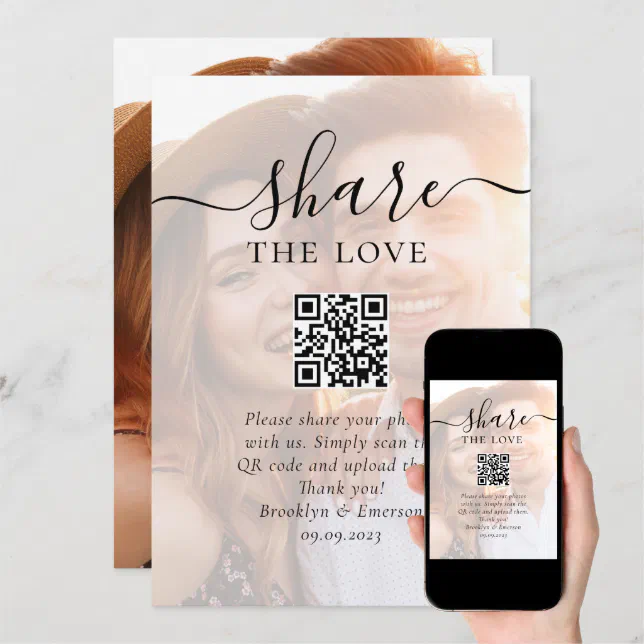 Wedding Photo Sharing Request QR Code Card | Zazzle Wedding Photo Sharing Request QR Code Card | Zazzle
