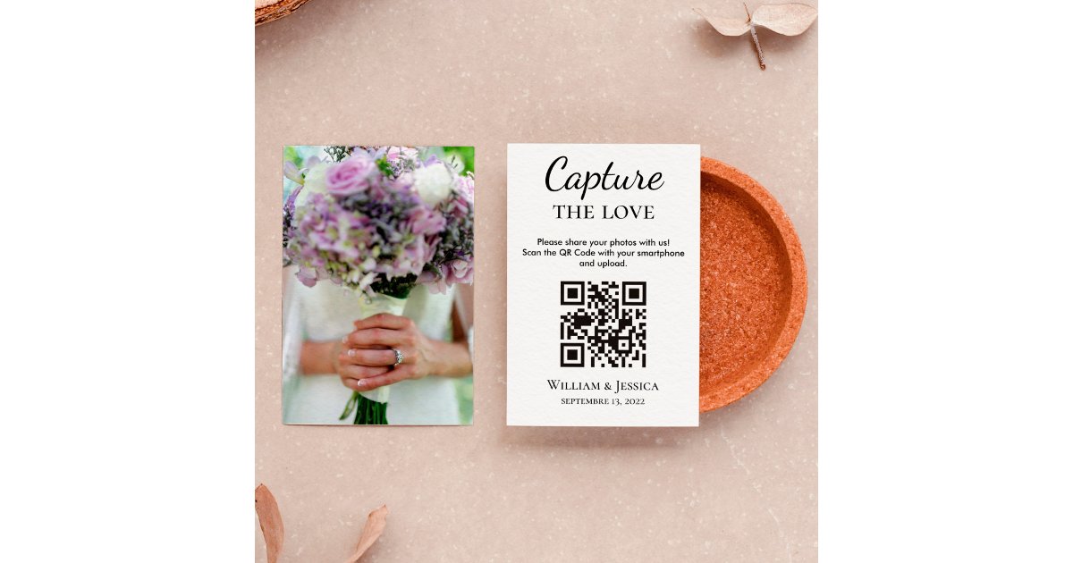Wedding Photo Sharing With QR Code And Picture Enclosure Card | Zazzle