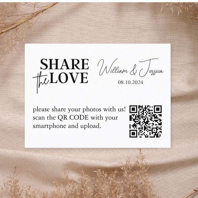 Wedding Photo Sharing With QR Code Business Card | Zazzle
