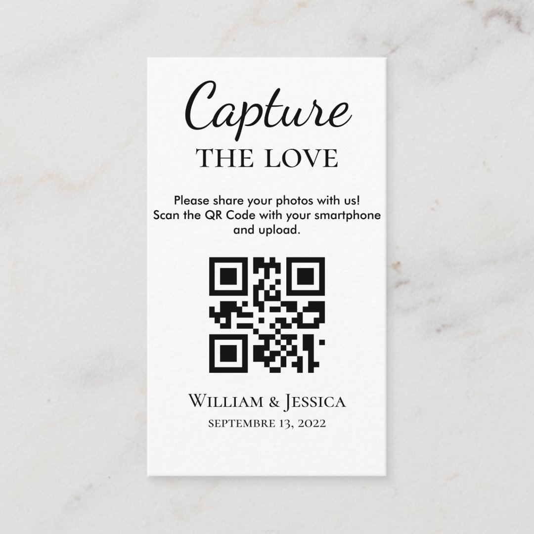 Wedding Photo Sharing With QR Code Enclosure Card | Zazzle