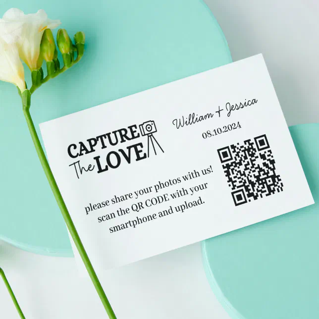 Wedding Photo Sharing With QR Code Enclosure Card | Zazzle