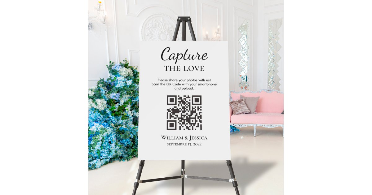 Wedding Photo Sharing With Qr Code Foam Board Zazzle