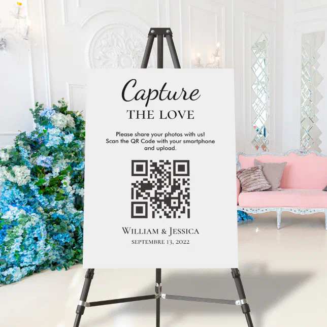 Wedding Photo Sharing With QR Code Foam Board | Zazzle