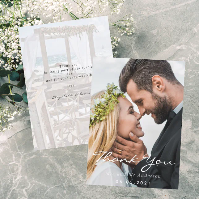 Wedding photo thank you script | Zazzle