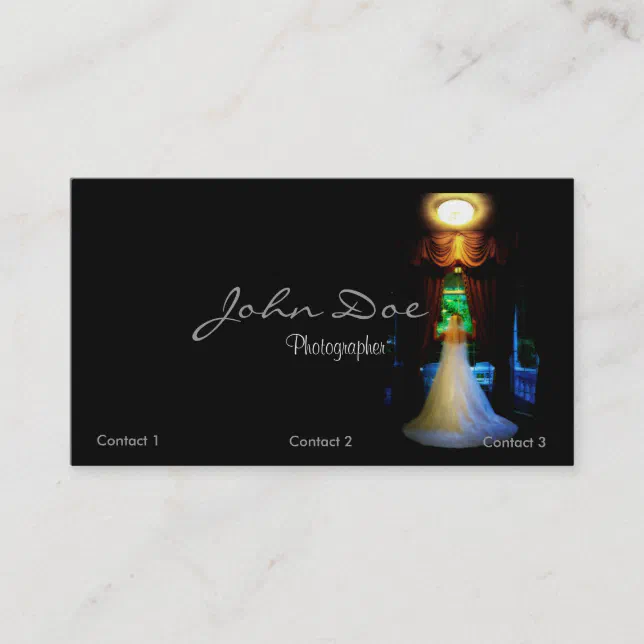 Wedding Photographer Business card with bride | Zazzle