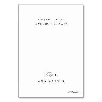 Wedding Place Cards With Meal Choice & Menu Option | Zazzle