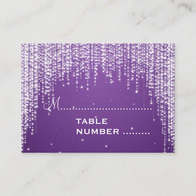 Wedding Placecards Night Dazzle Purple | Zazzle
