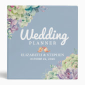 Wedding Planner Chic Watercolor Succulent Plants 3 Ring Binder | Zazzle