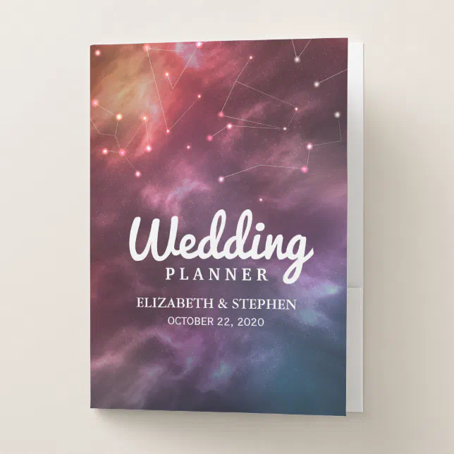 Wedding Planner Galaxy Stars Nebula Constellations Pocket Folder | Zazzle